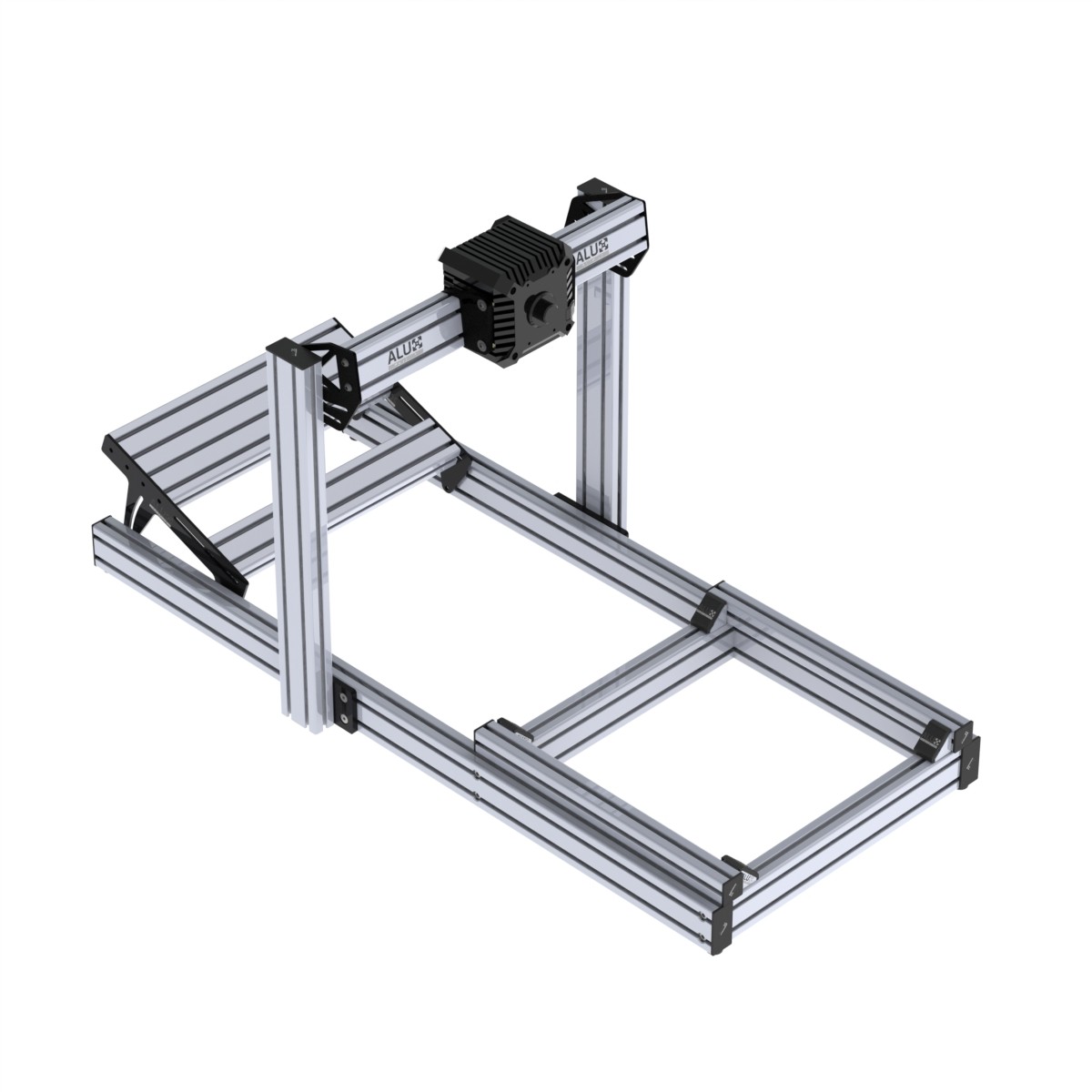 Sim racing rig 4080 zilver CSL DD sidemount | Aluxprofiel.nl