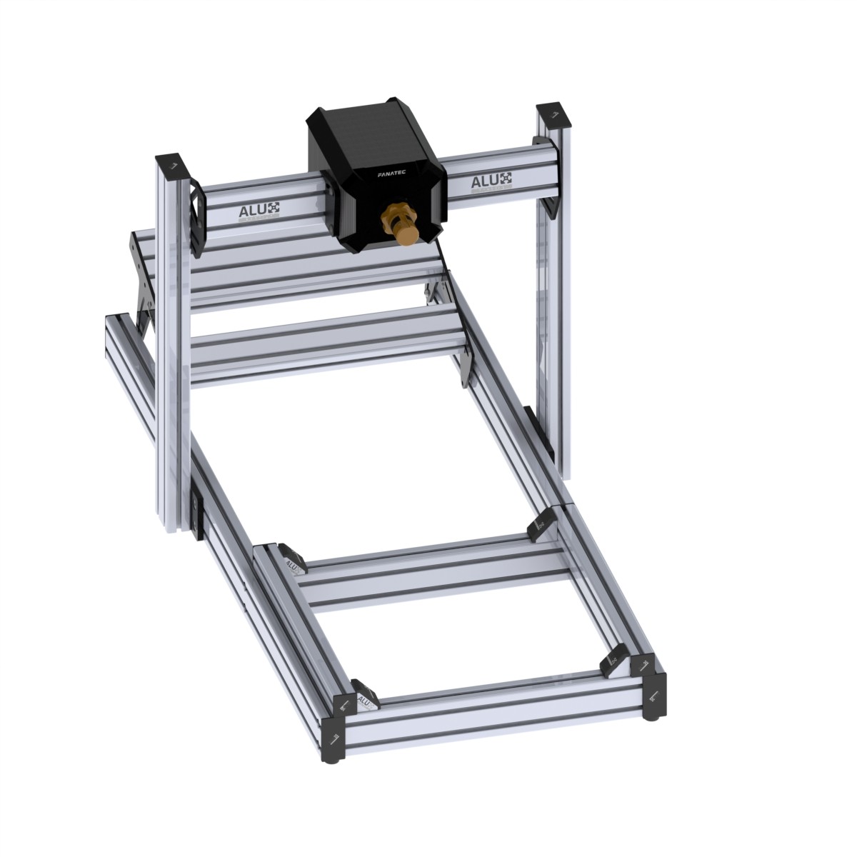 Sim racing rig 4080 zilver DD1/2 sidemount | Aluxprofiel.nl