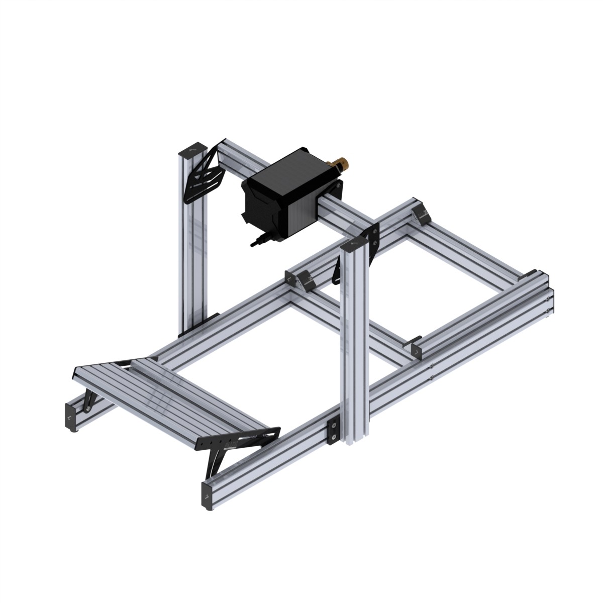 Sim racing rig 4080 zilver DD1/2 sidemount | Aluxprofiel.nl