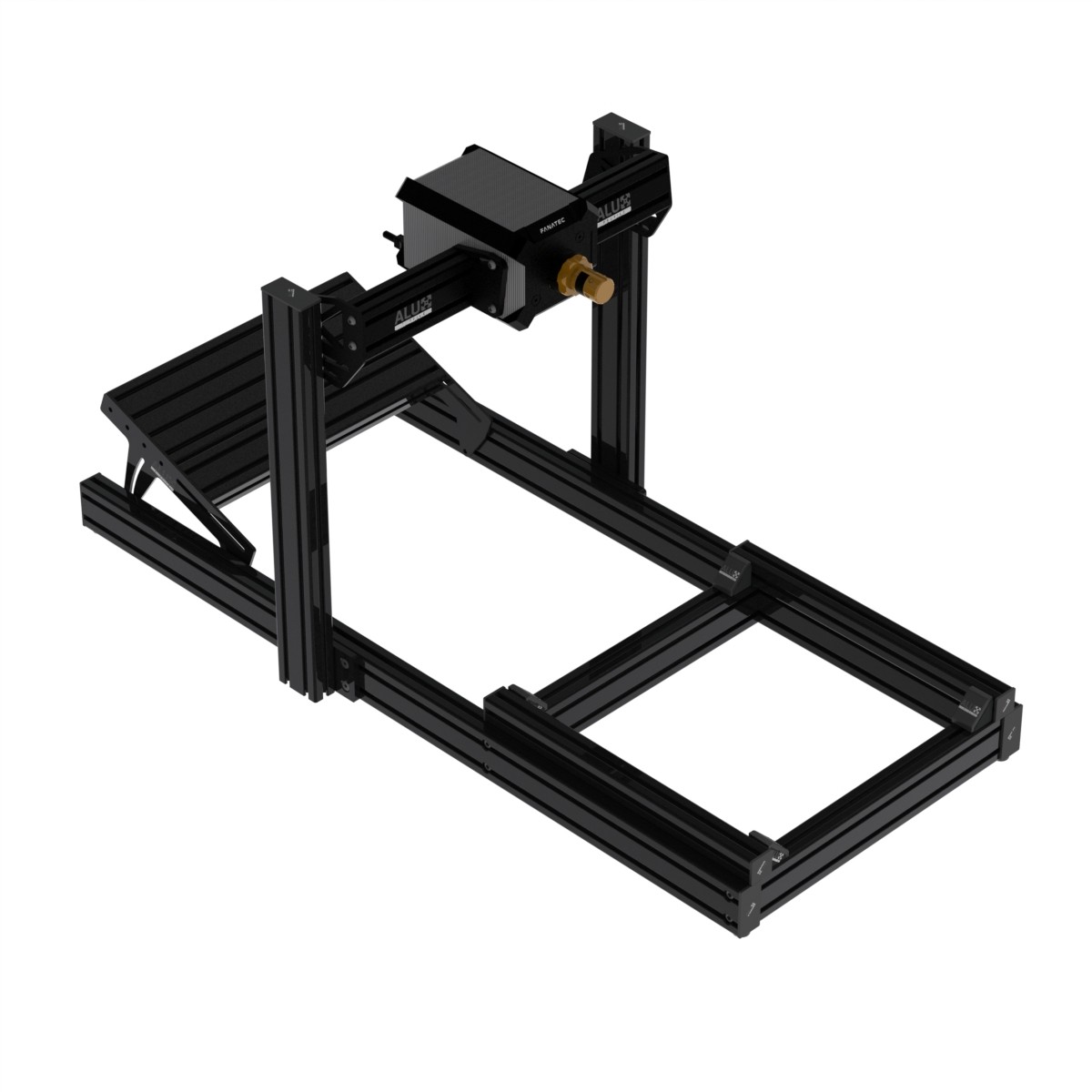 Sim racing rig 4080 zwart DD1/2 sidemount | Aluxprofiel.nl